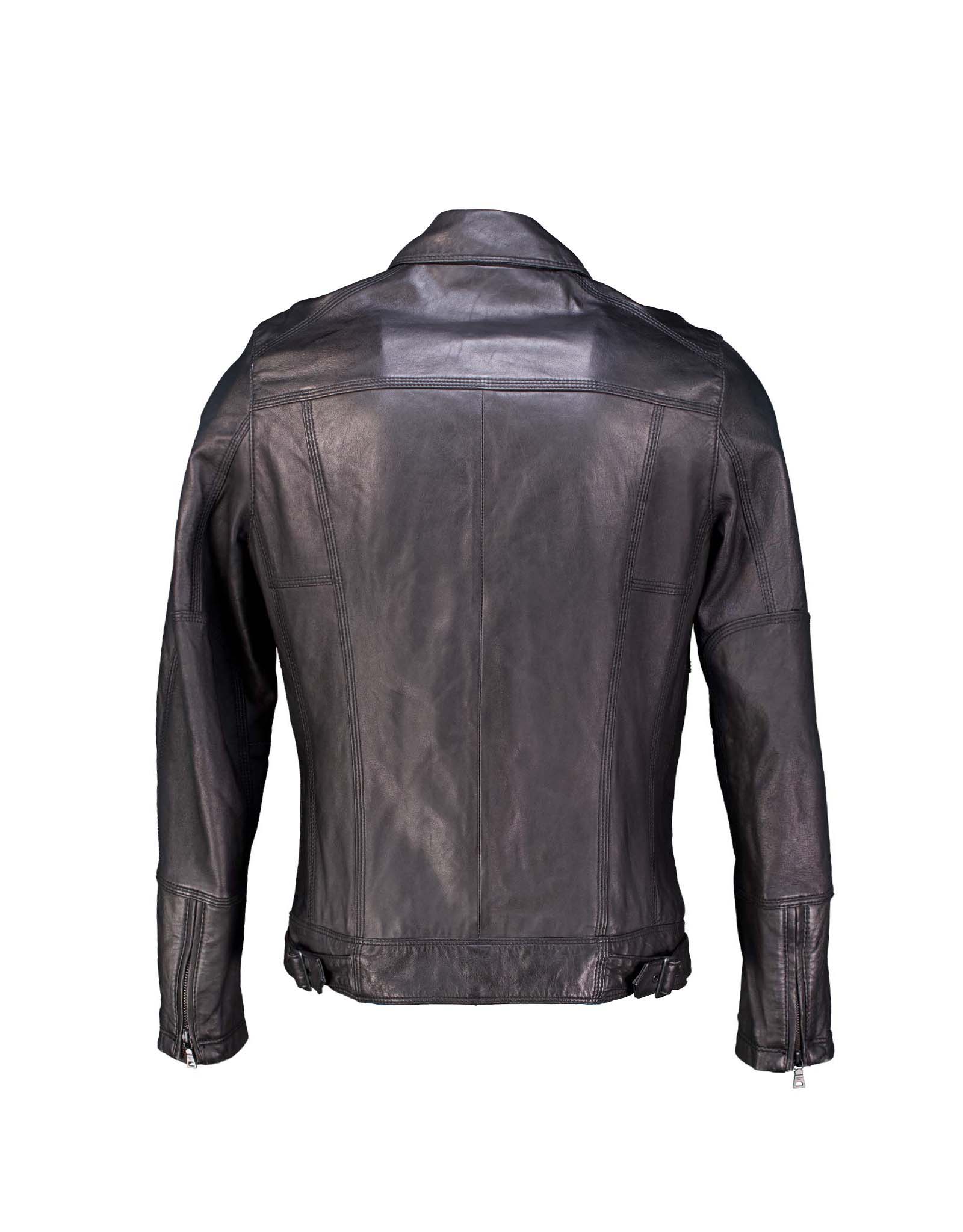 Kenneth Cole vintage men's 00's black real leather jacket