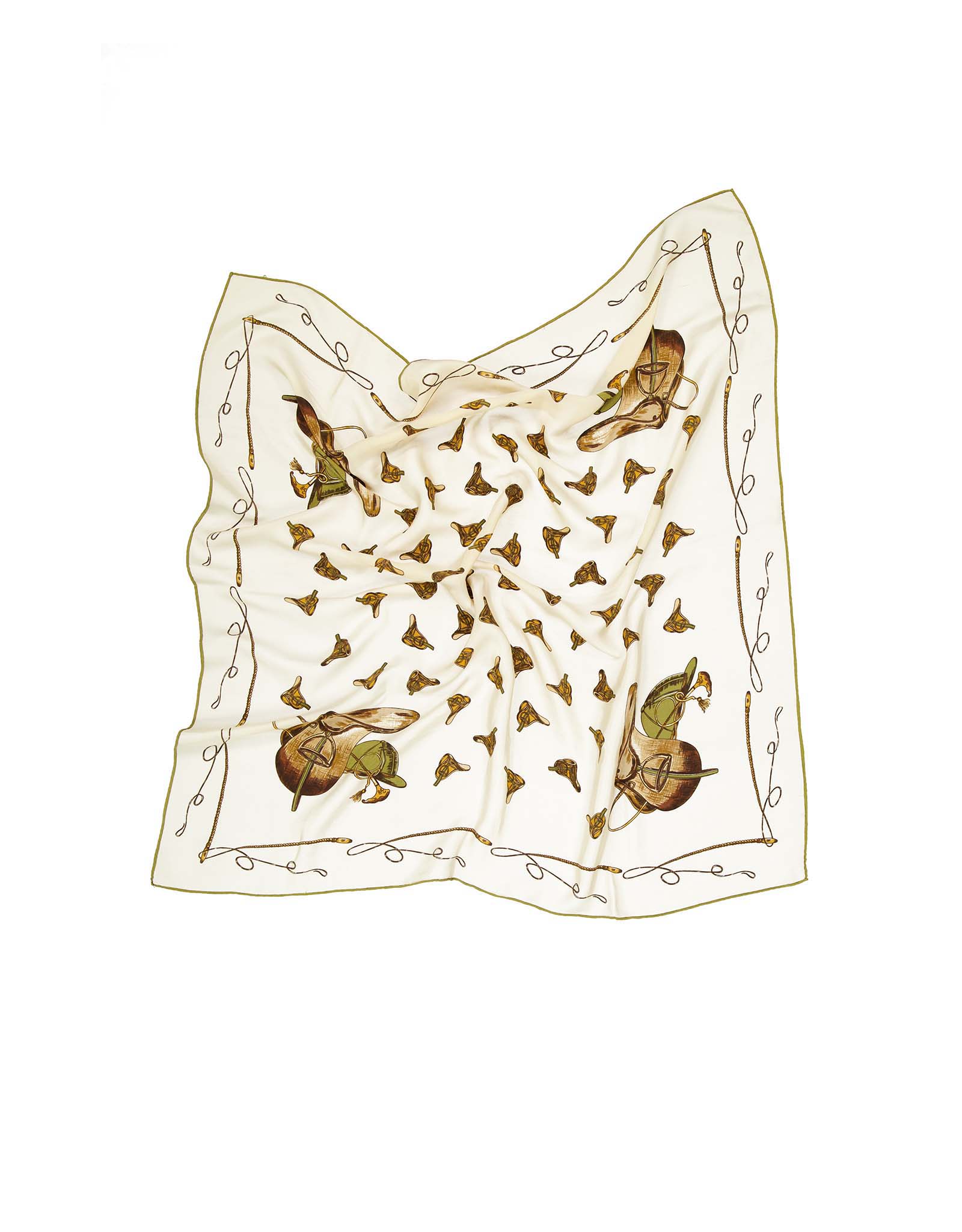 Vintage women's brown print scarf
