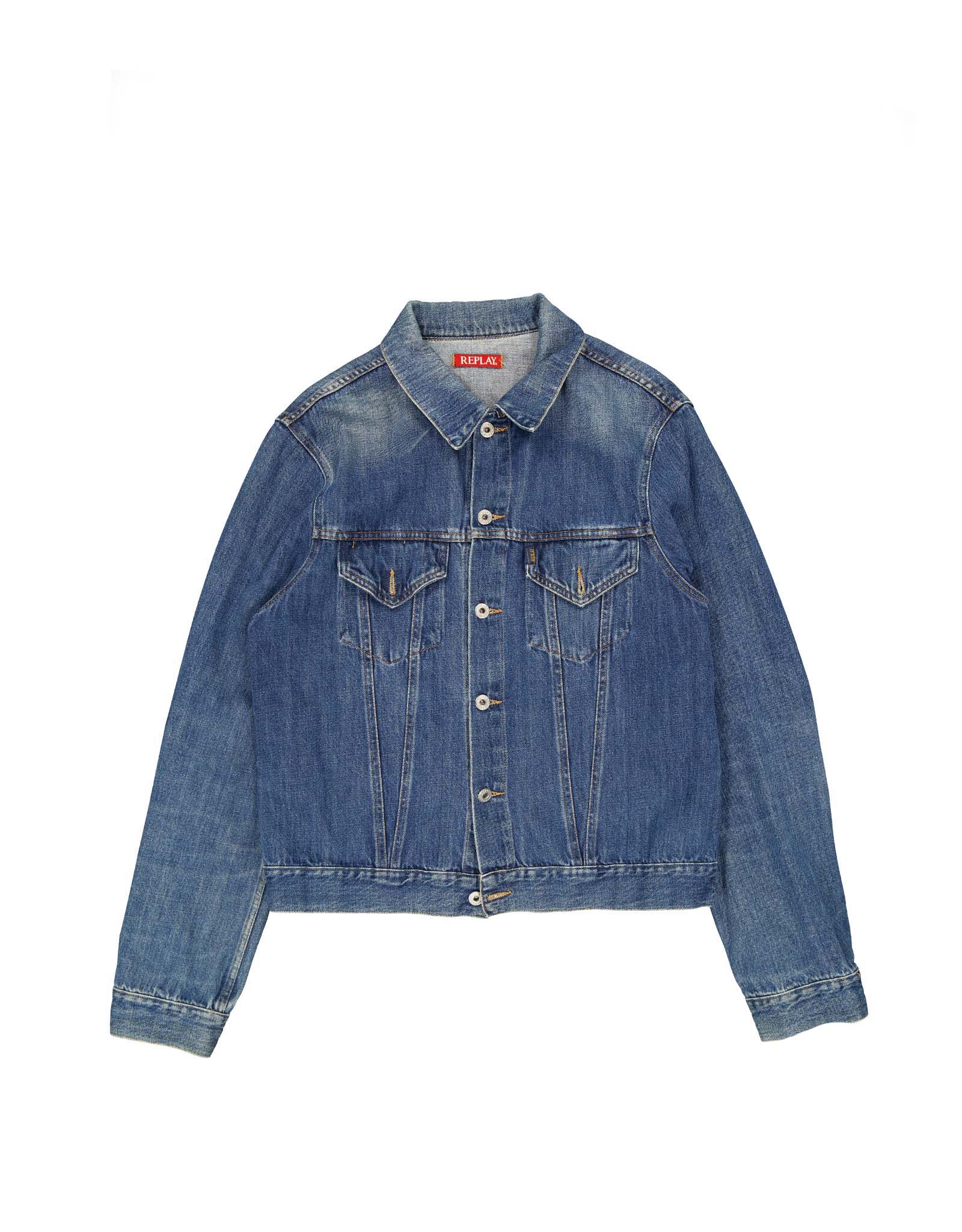 Replay vintage men's 00's blue cotton denim jacket