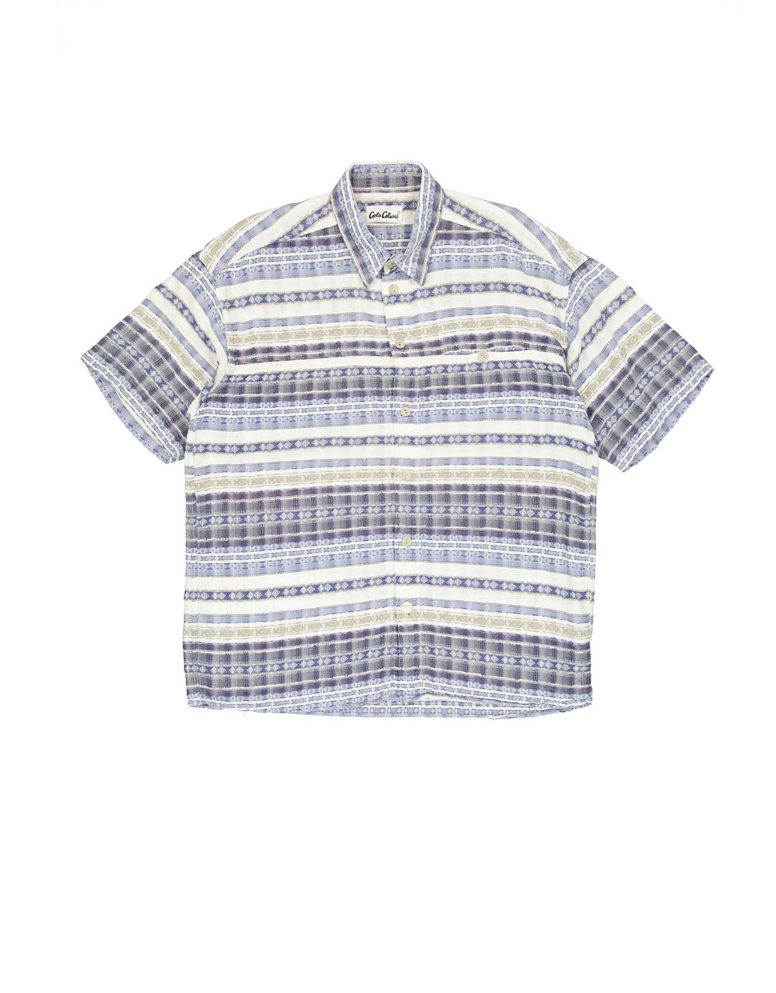 Carlo Colucci vintage men's blue stripes shirt