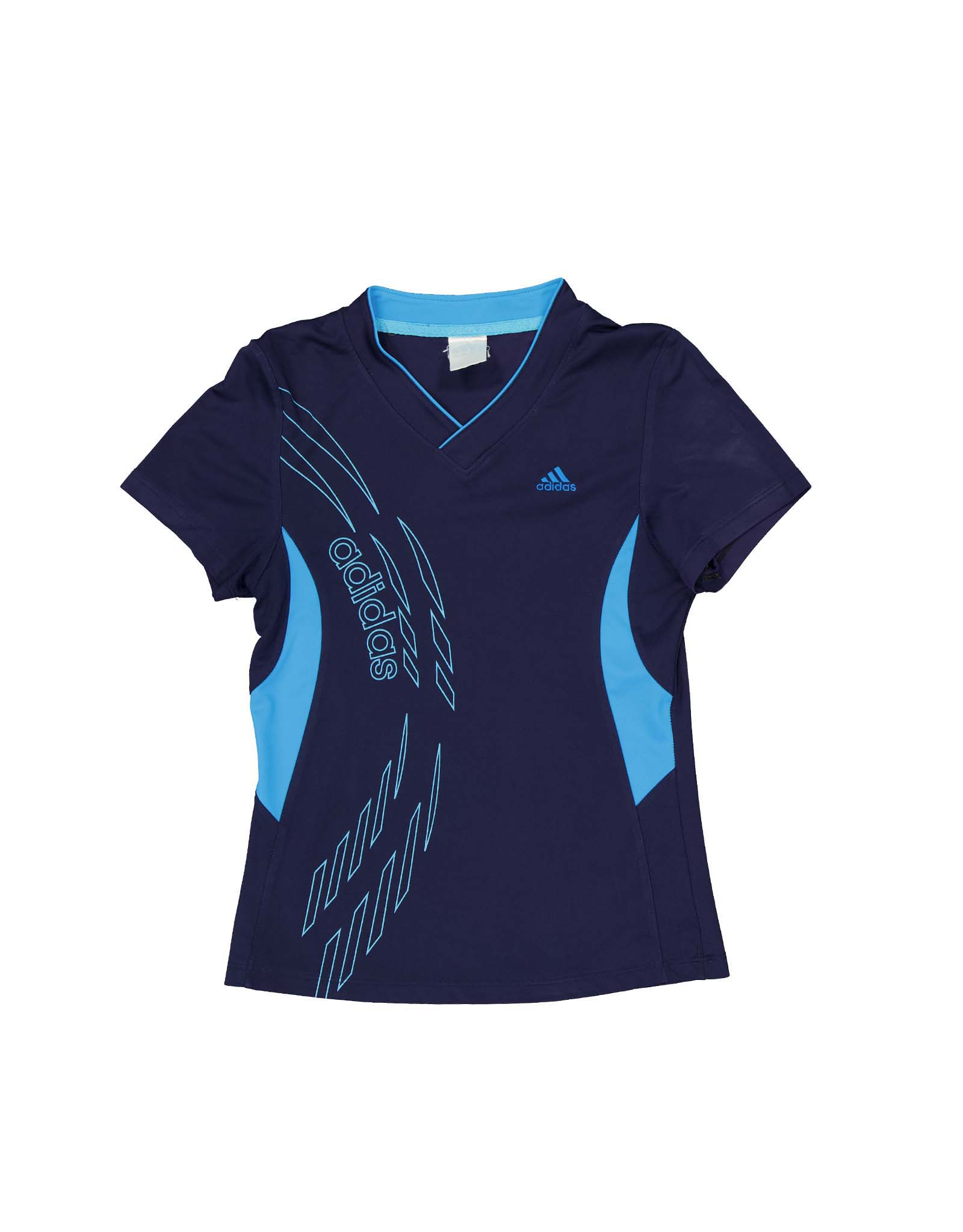 Adidas vintage women's 00's blue print athleisure top