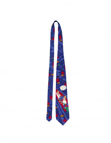 Tie Rack vintage men's blue print silk tie