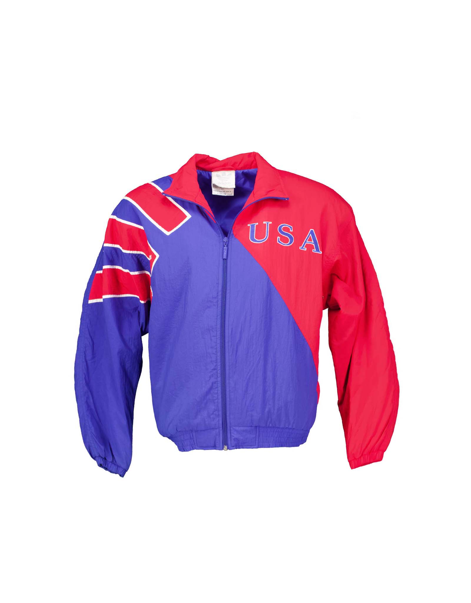 Adidas vintage men's 90's blue print sport jacket